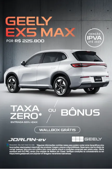 Geely Jorlan-ev DF: Concessionária Oficial Geely em Brasília